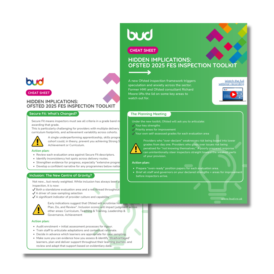 Ofsted 2025 FES Inspection Toolkit Cheat Sheet
